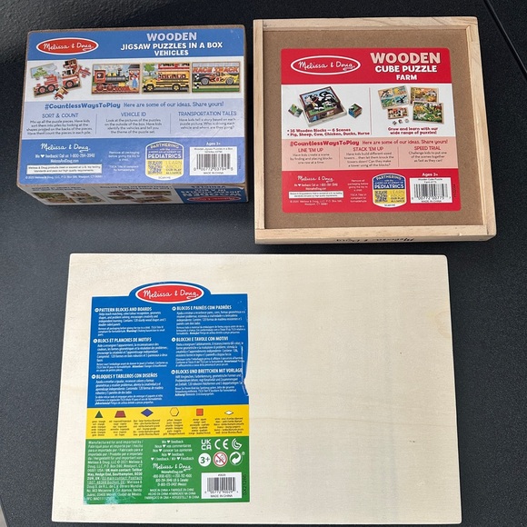 Melissa & Doug | Toys | Melissa Doug Wooden Puzzles Bundle | Poshmark